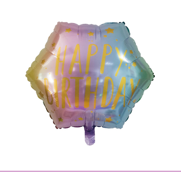 FOIL BALLOON HBD HEXAGON – Mister Baker